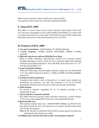 Kyl 200 u rf module user manual | PDF