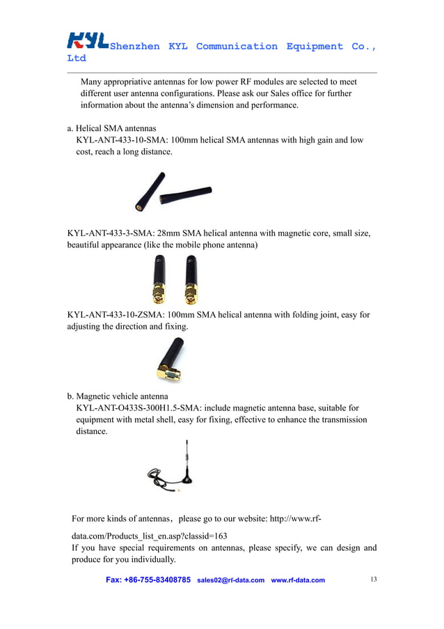 KYL 210 RF Module user manual | PDF