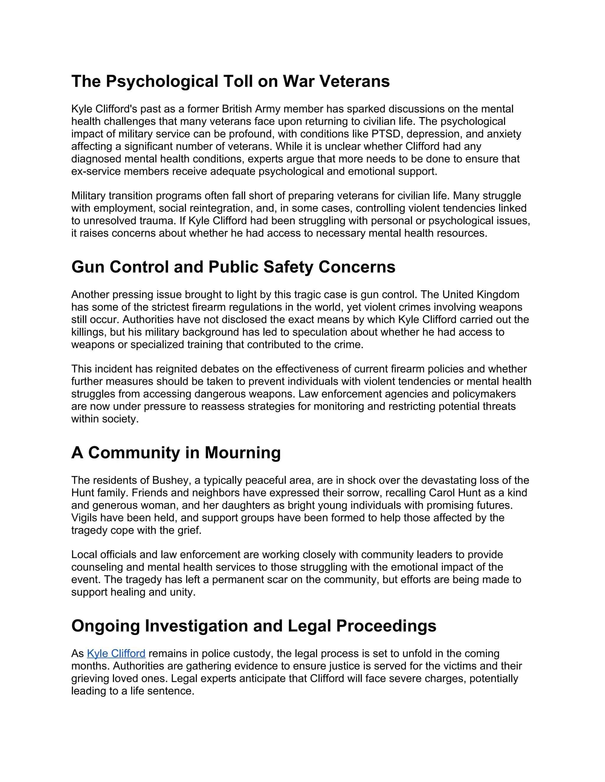 Kyle Clifford Confesses to Triple Murder in Bushey | DOCX