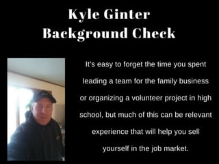 Kyle Ginter - Professional Background Checks | PPT