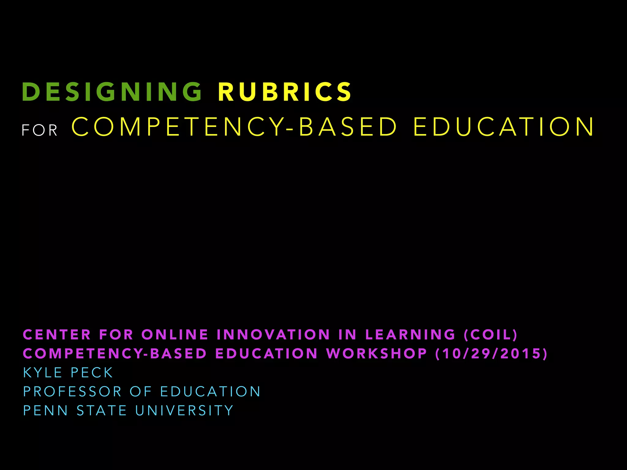 Designing Rubrics for Competency-based Education | PPT Designing Rubrics for Competency-based Education | PPT