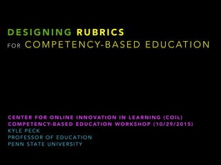 Designing Rubrics for Competency-based Education | PDF