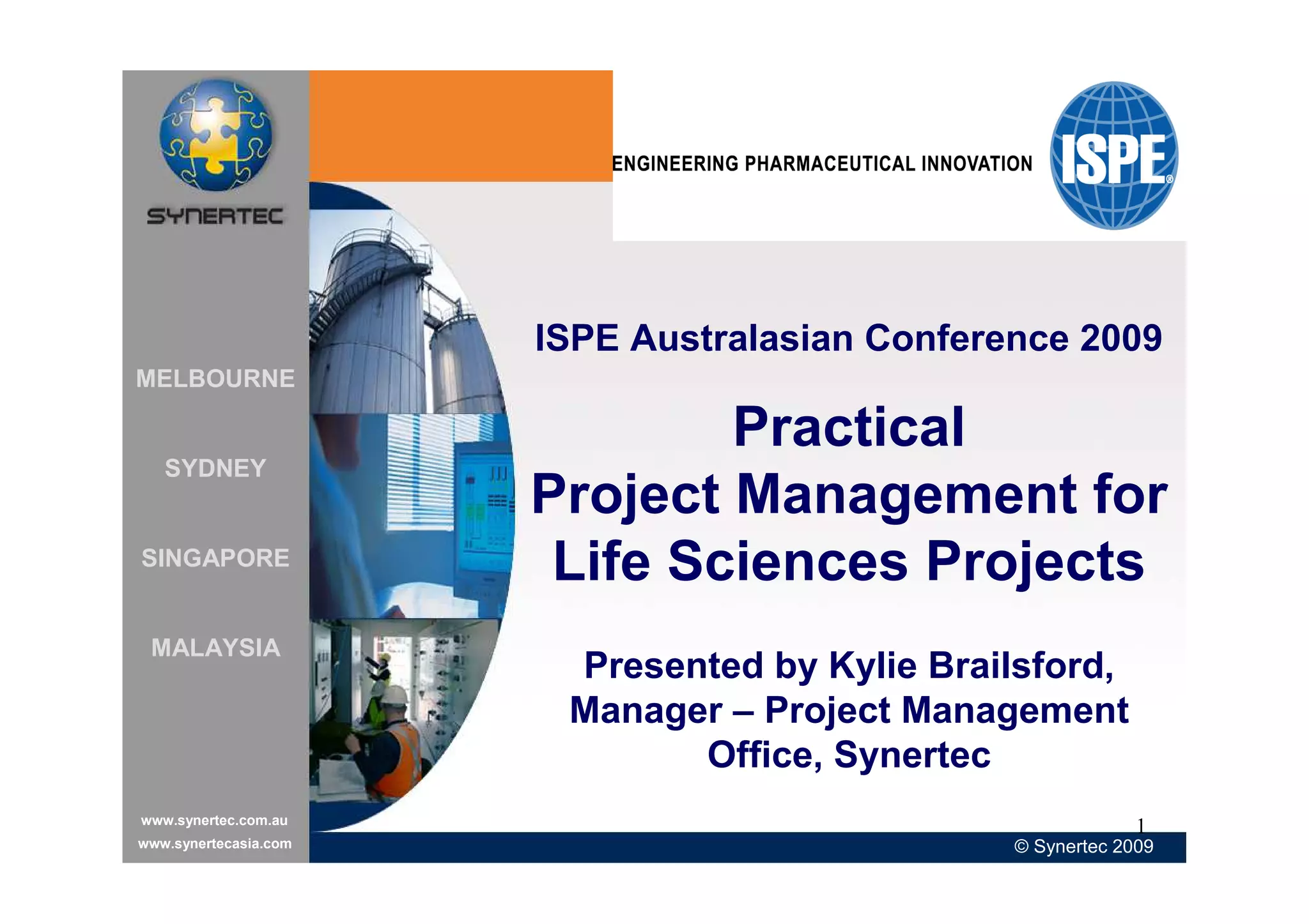 Project Management For Life Sciences Projects | PDF