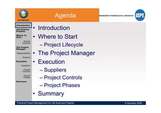 Project Management For Life Sciences Projects | PDF