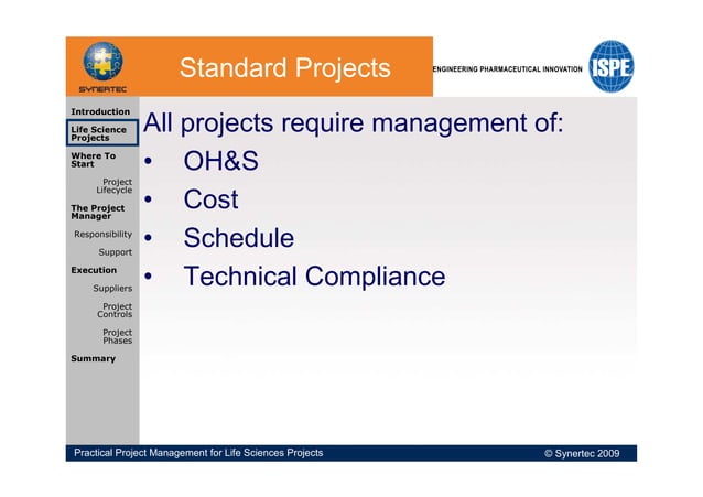 Project Management For Life Sciences Projects | PDF