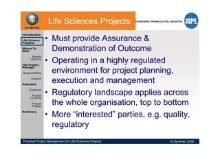Project Management For Life Sciences Projects | PDF