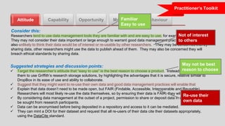 Using a behavioral framework to understand researchers data management ...