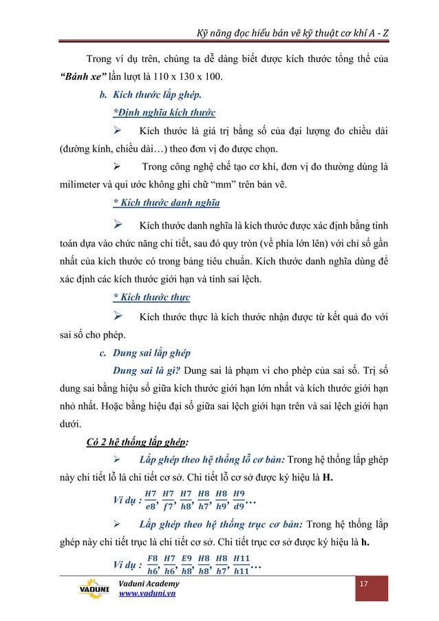 Kỹ năng đọc hiểu bản vẽ cơ khí - VADUNI | PDF