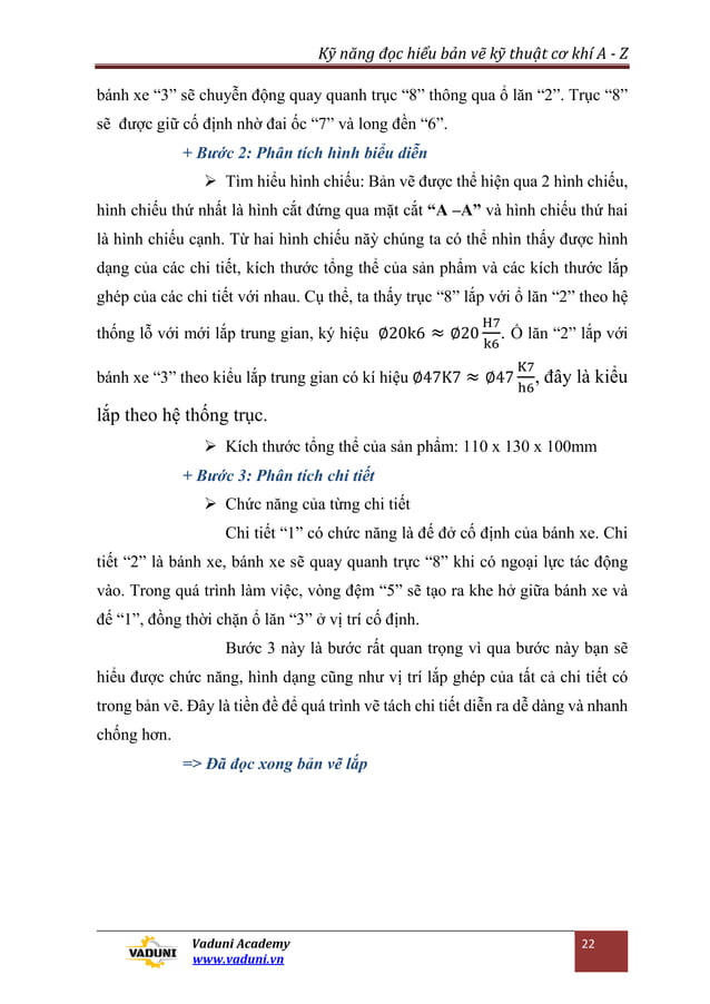 Kỹ năng đọc hiểu bản vẽ cơ khí - VADUNI | PDF