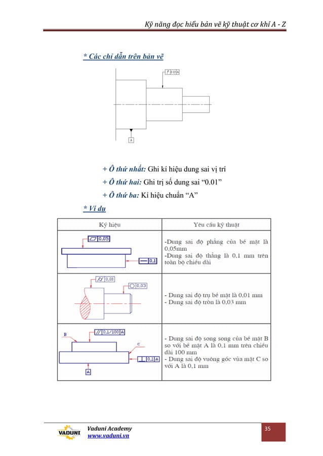 Kỹ năng đọc hiểu bản vẽ cơ khí - VADUNI | PDF