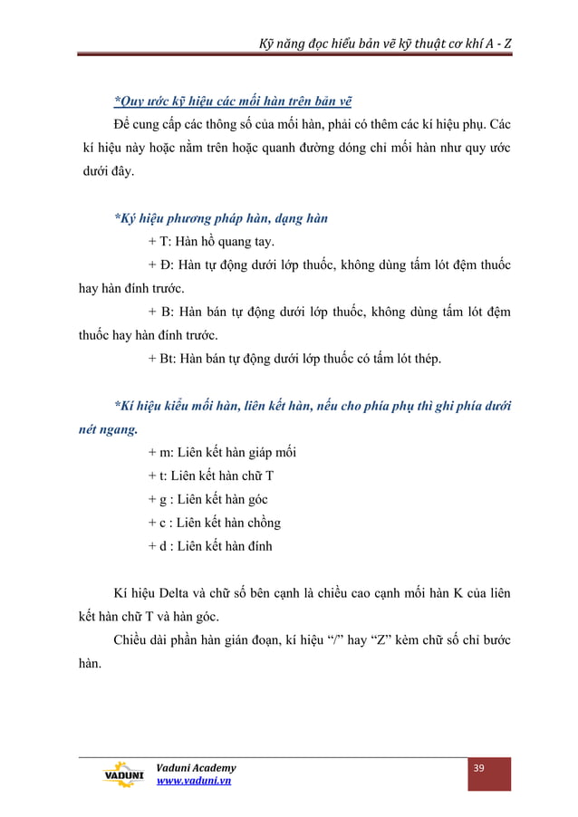 Kỹ năng đọc hiểu bản vẽ cơ khí - VADUNI | PDF