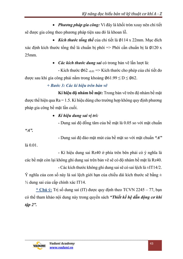 Kỹ năng đọc hiểu bản vẽ cơ khí - VADUNI | PDF
