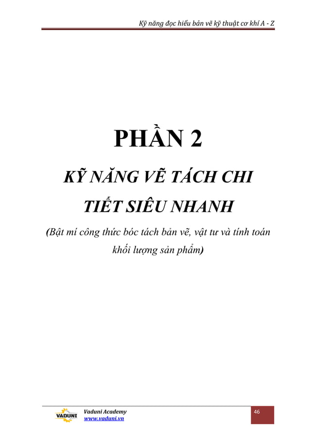 Kỹ năng đọc hiểu bản vẽ cơ khí - VADUNI | PDF