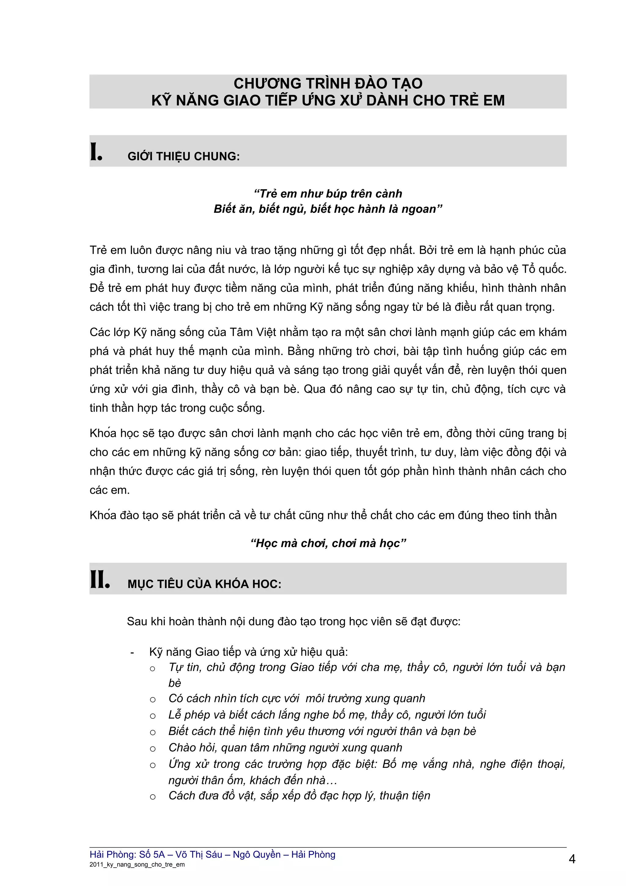 Ky nang giao tiep danh cho tre em | DOC