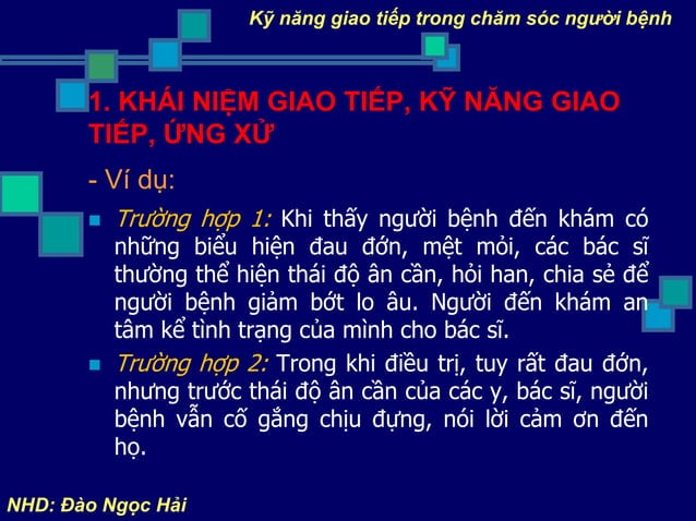 Ky nang giao tiep trong csnb | PPT