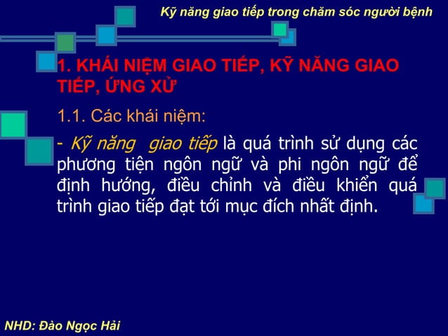 Ky nang giao tiep trong csnb | PPT
