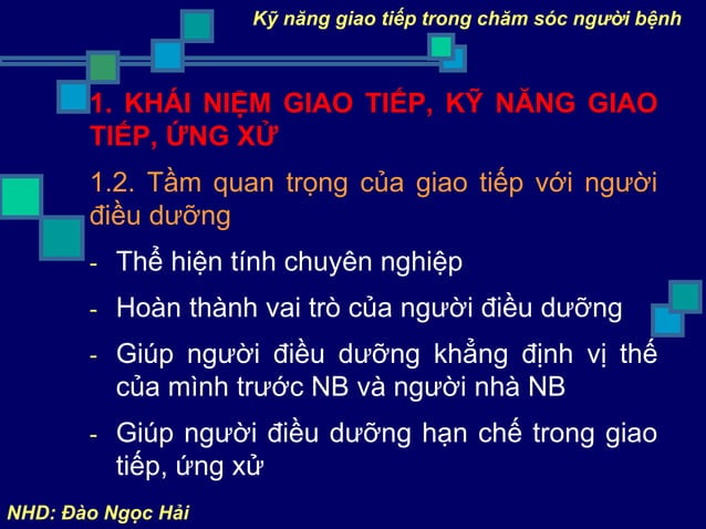 Ky nang giao tiep trong csnb | PPT