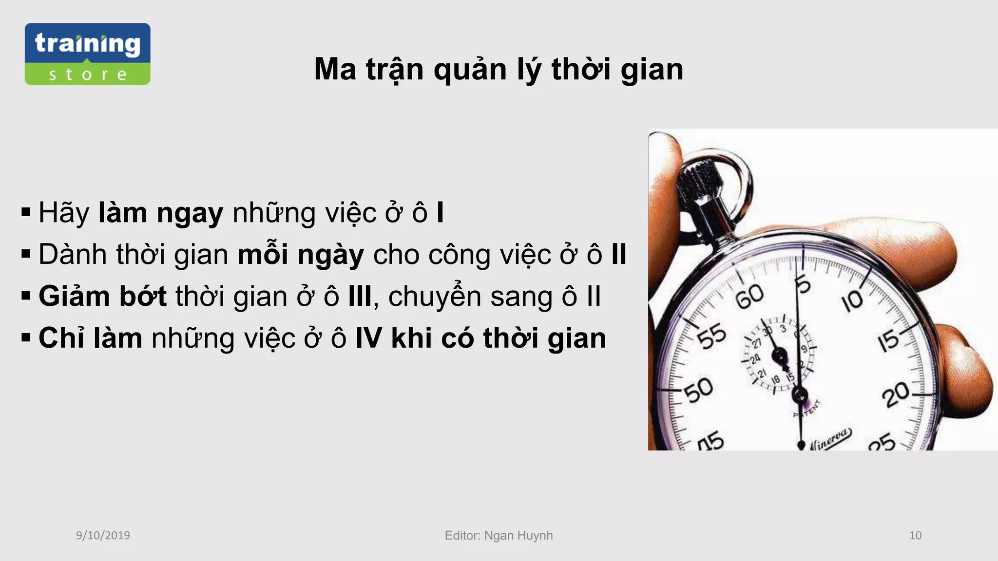 Ky nang quan ly thoi gian hieu qua - lam chu thoi gian, ban da thuc hien dung cach - ma tran ...