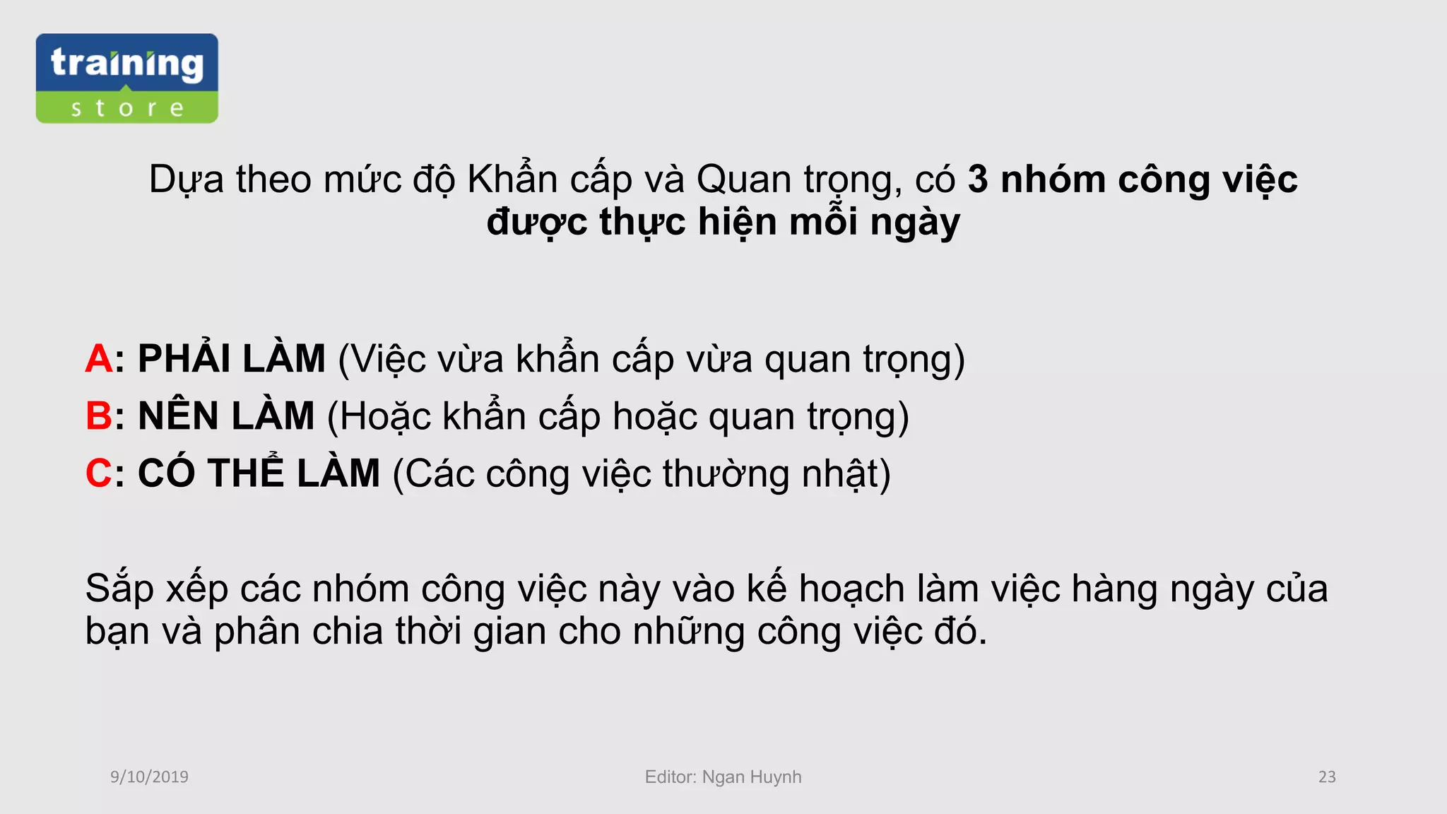 Ky nang quan ly thoi gian hieu qua - lam chu thoi gian, ban da thuc hien dung cach - ma tran ...