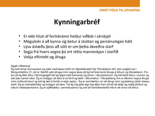 Kynning á ferilskráargerð | PPT