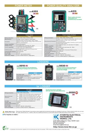 Kyoritsu product catalog 2018 2019 | PDF