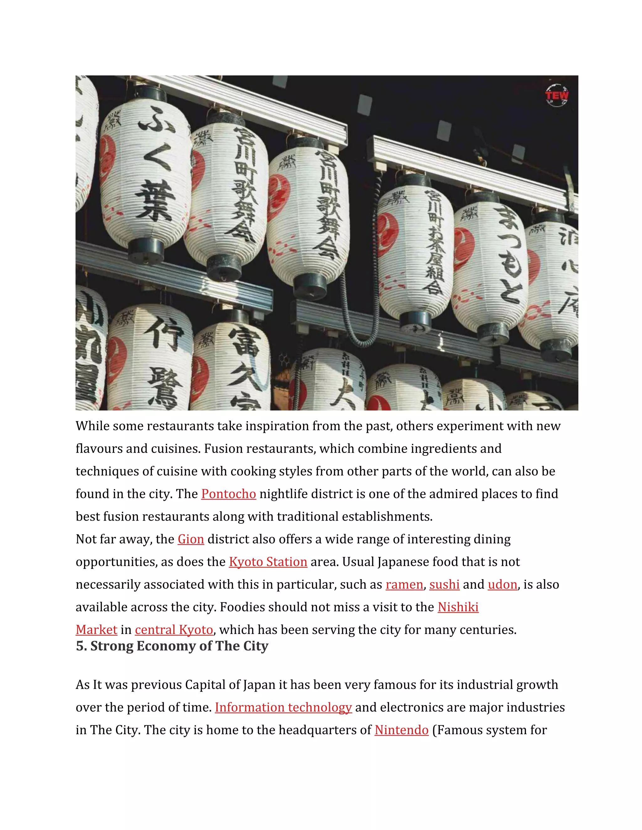 Kyoto – City with Dominant History and Culture : 6 Amazing Facts | PDF
