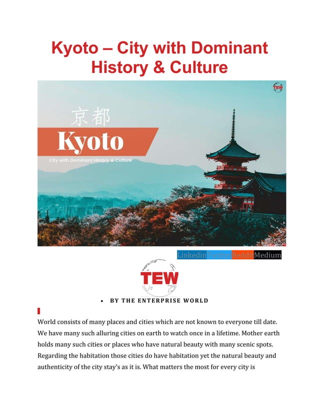 Kyoto – City with Dominant History and Culture : 6 Amazing Facts | PDF ...