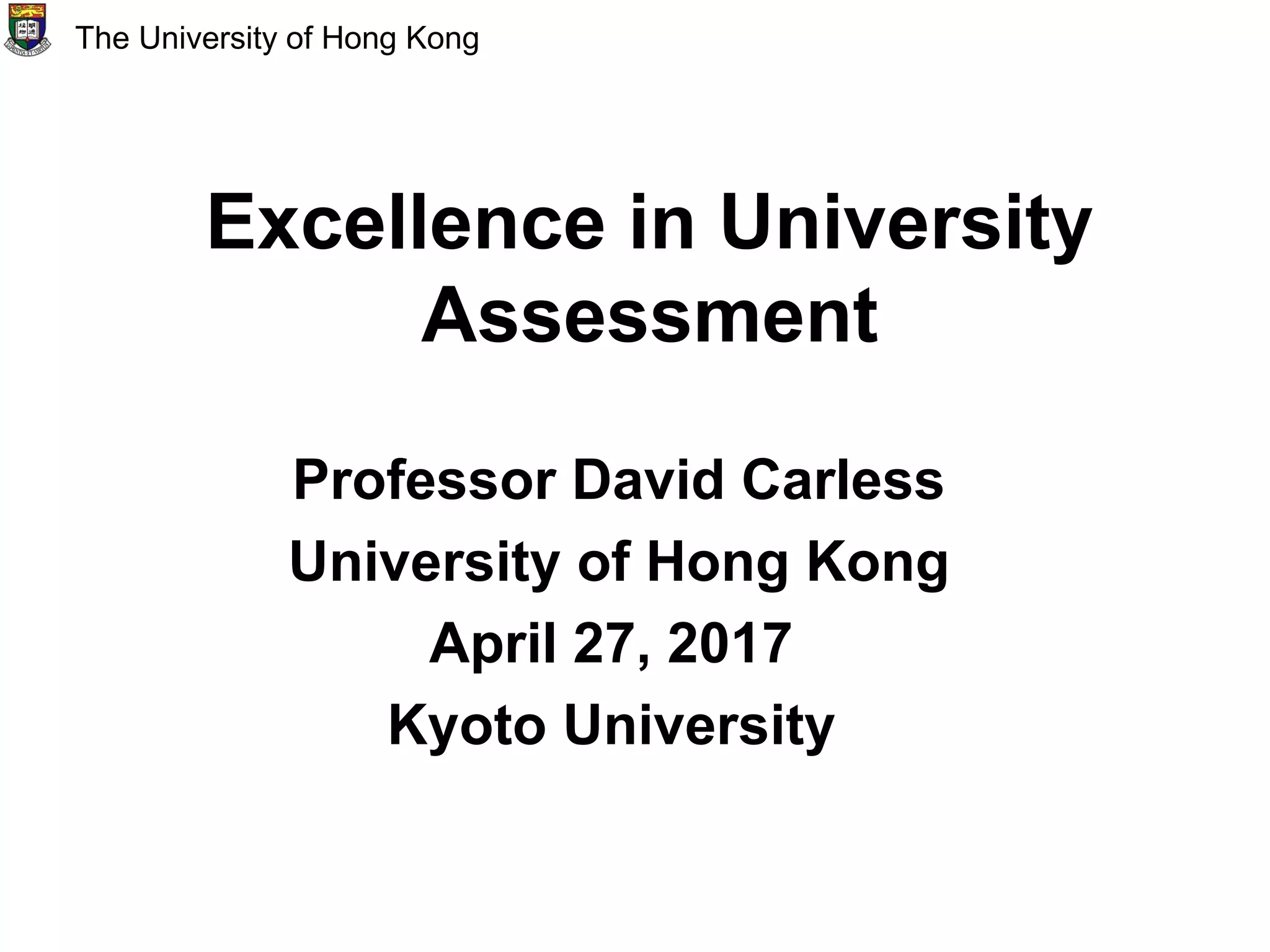 Excellence in University Assessment | PPT