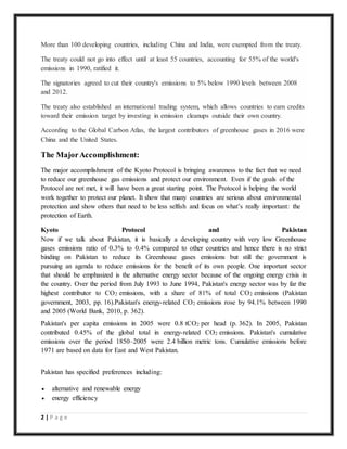 Kyoto protocol with respect to Pakistan | DOCX