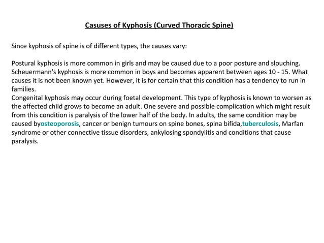 Kyphosis (curved thoracic spine) | PPT