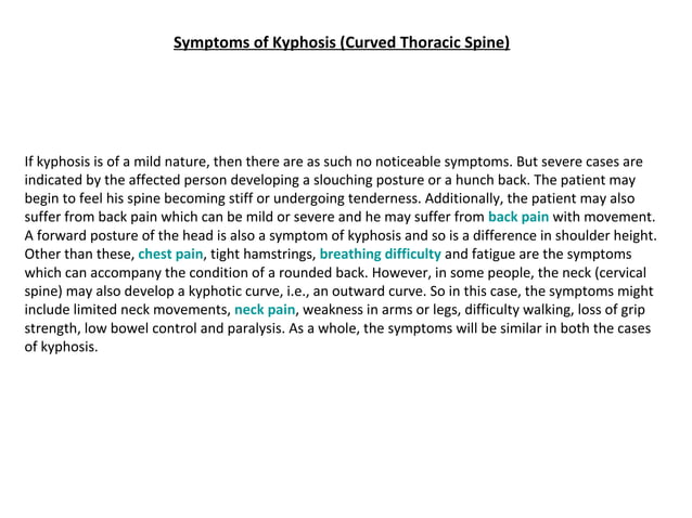 Kyphosis (curved thoracic spine) | PPT