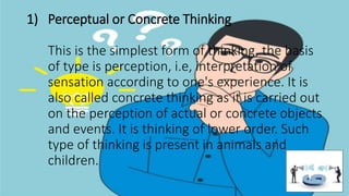 Types of Thinking Bsc Nursing Psychology | PPTX