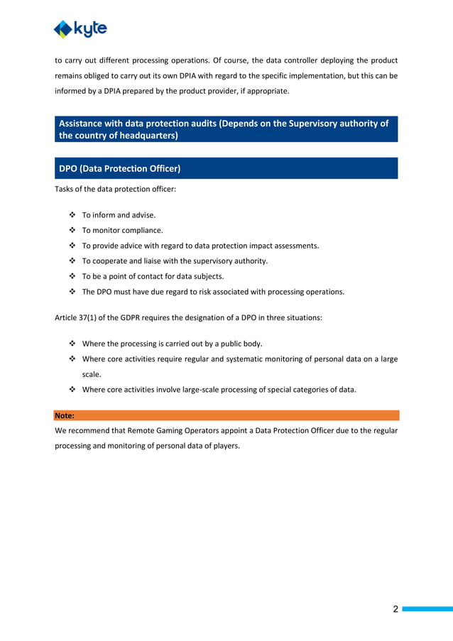 Kyte GDPR Compliance - Offered Services | PDF