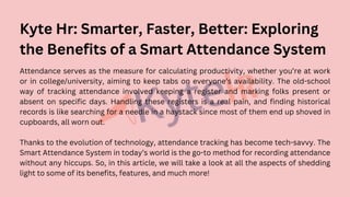 Smarter, Faster, Better: Smart Attendance System | PDF
