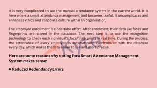 Smarter, Faster, Better: Smart Attendance System | PDF