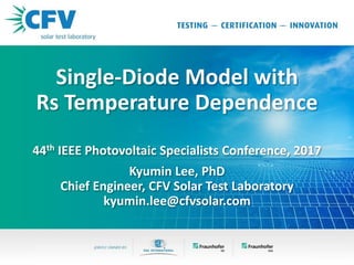 Single-Diode Model with Rs Temperature Dependence | PPT