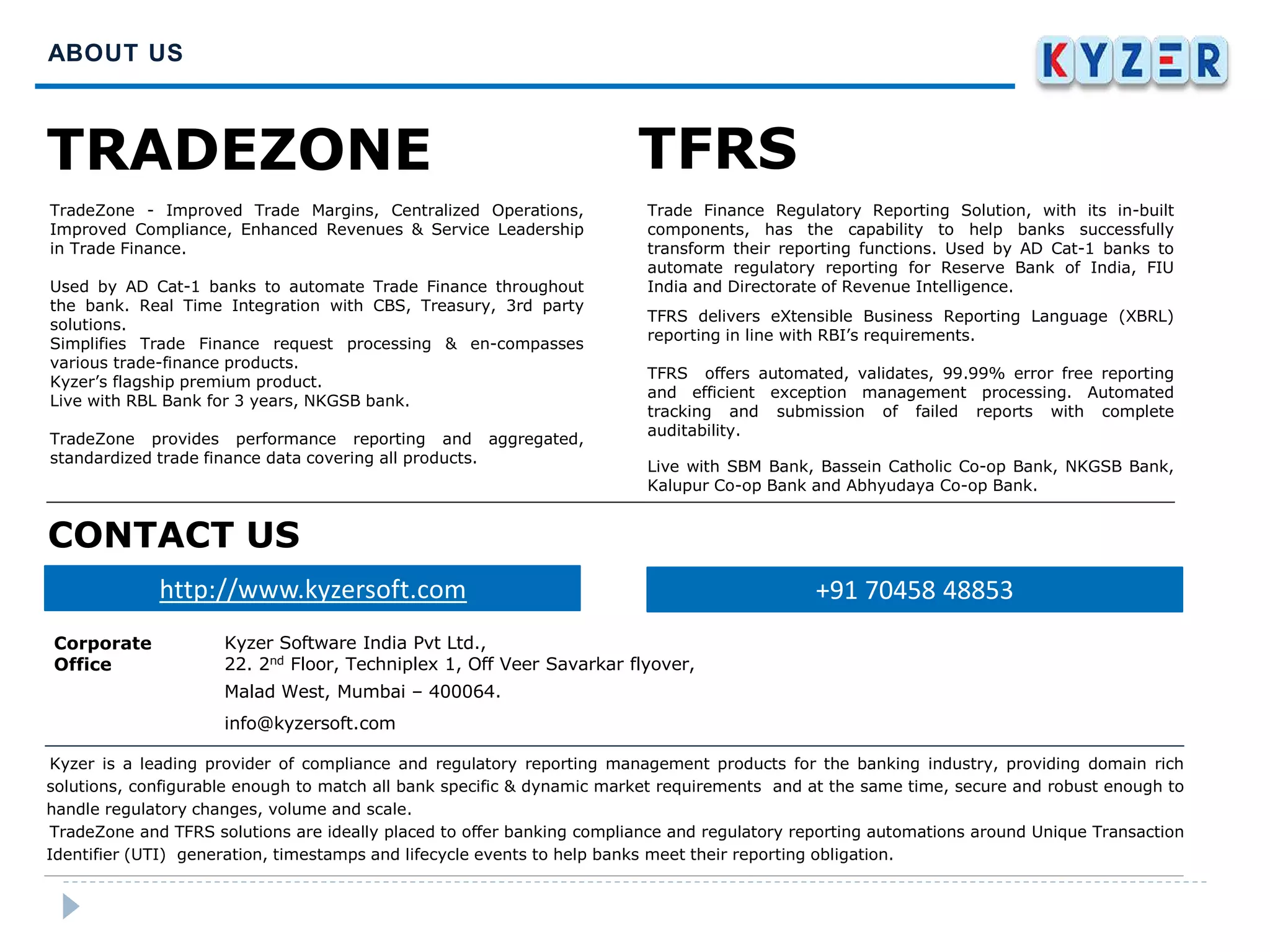 Kyzer Software Trade Finance Process Automation | PPT