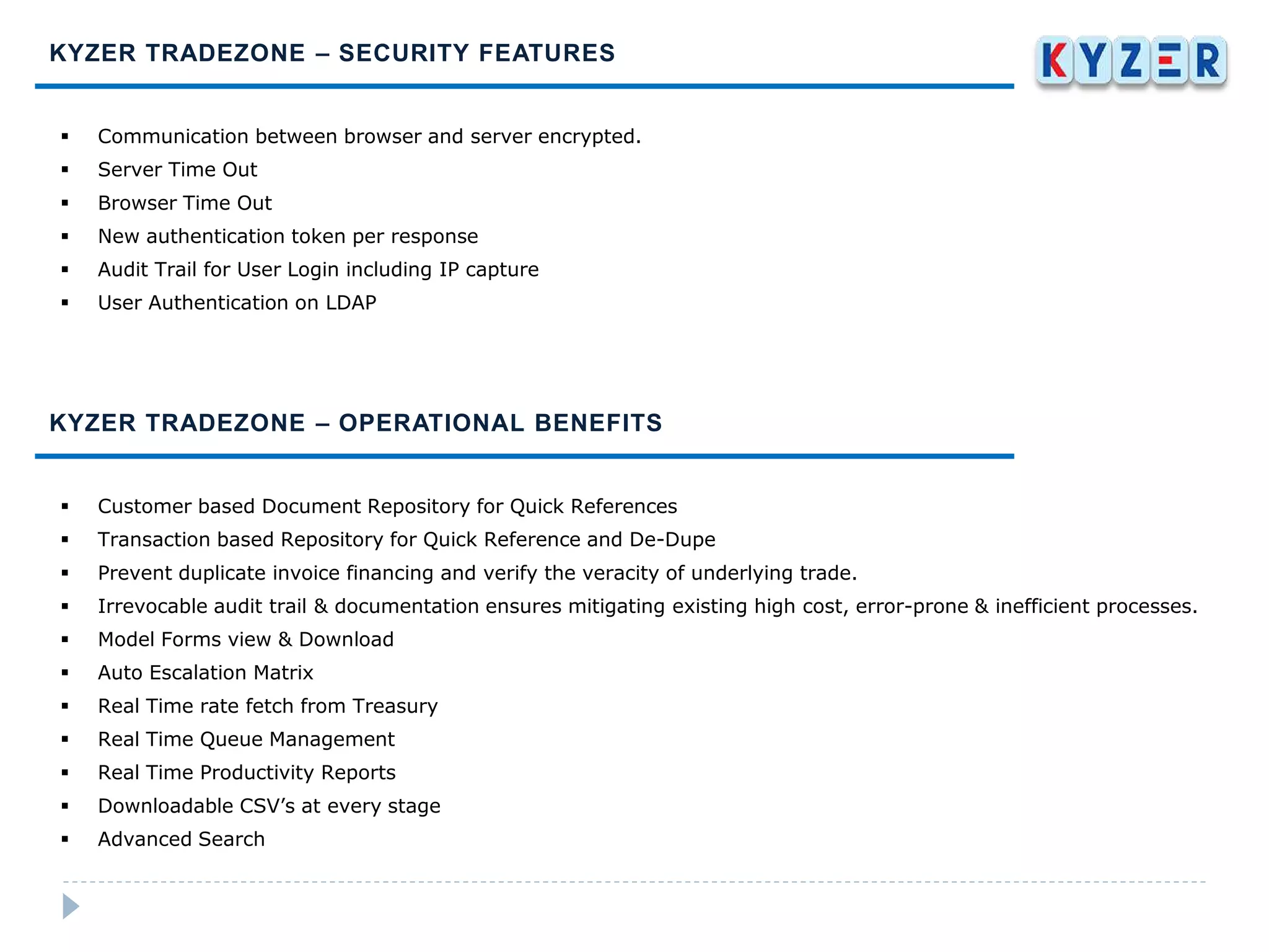 Kyzer Software Trade Finance Process Automation | PPT