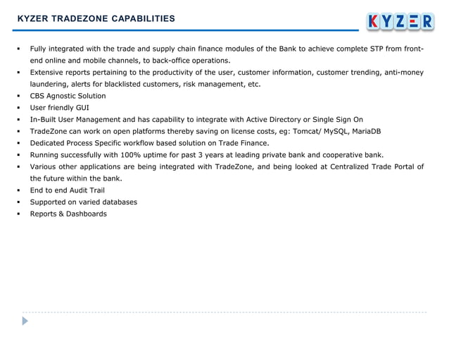 Kyzer Software Trade Finance Process Automation | PPT