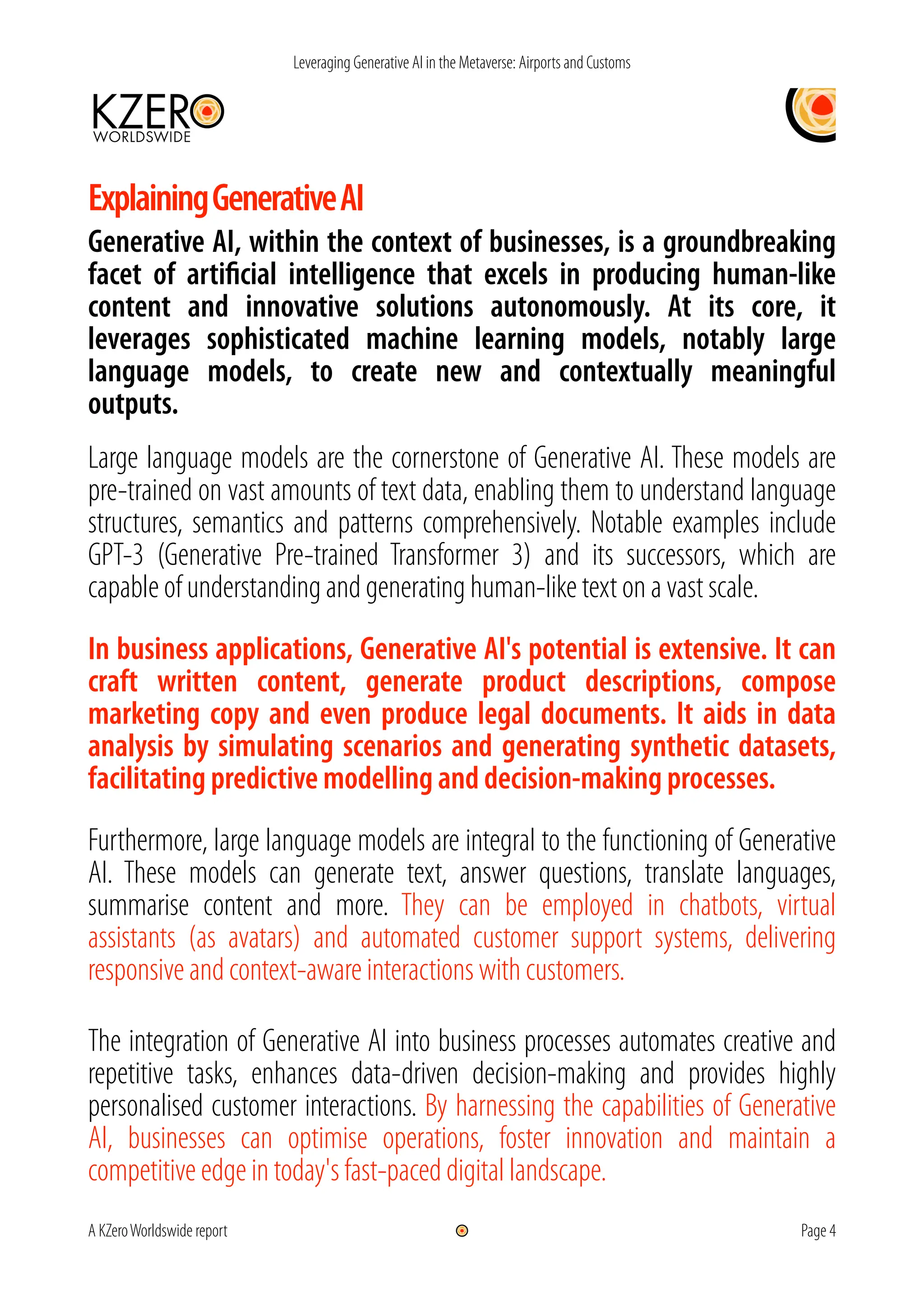 Leveraging Generative AI in the Metaverse: Airports and Customs | PDF