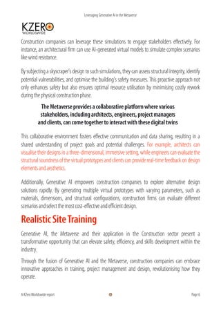 Leveraging Generative AI in the Metaverse: Construction | PDF | Construction Industry | Industries