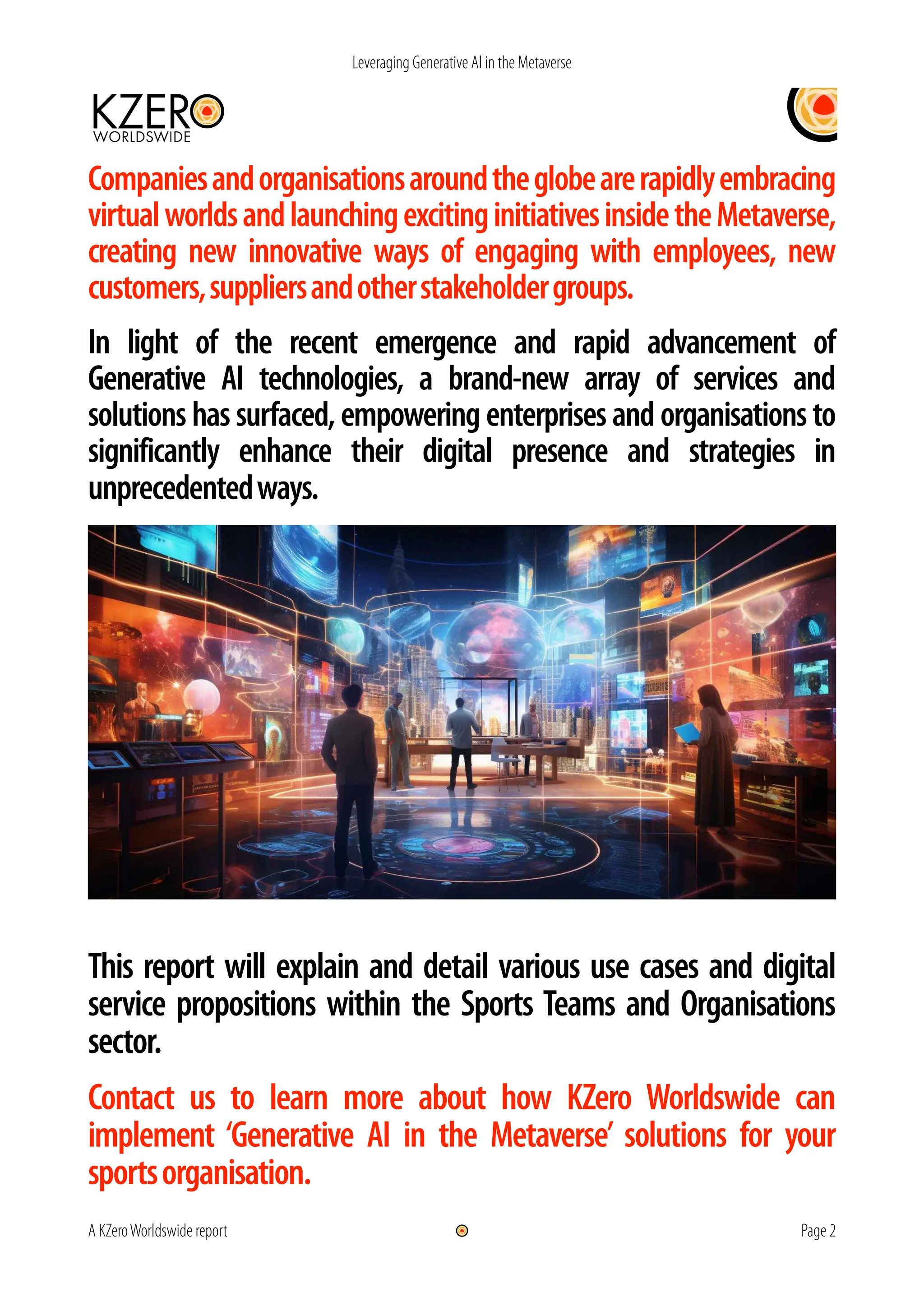 Leveraging Generative AI in the Metaverse: Sports Teams | PDF | Simulation Video Games | Video ...