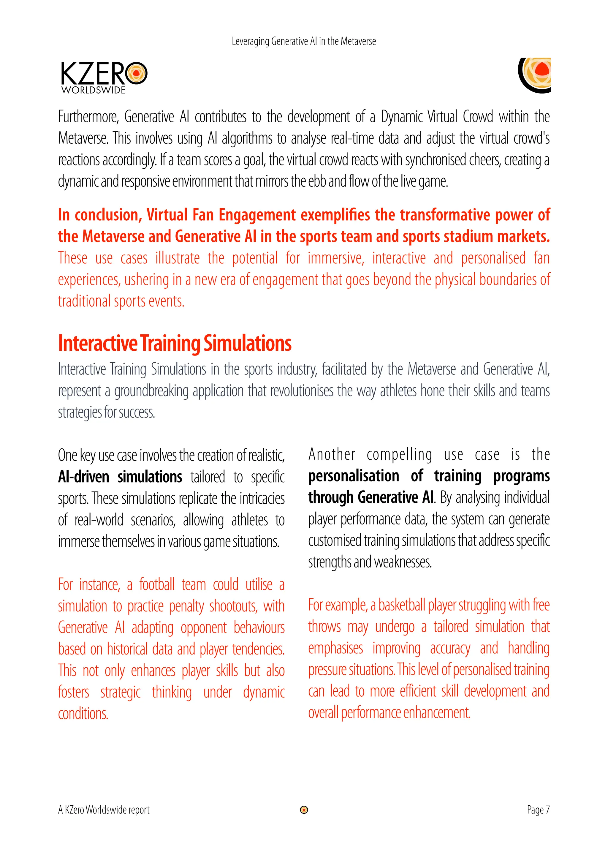 Leveraging Generative AI in the Metaverse: Sports Teams | PDF | Simulation Video Games | Video ...