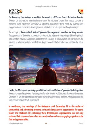 Leveraging Generative AI in the Metaverse: Sports Teams | PDF