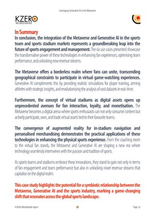 Leveraging Generative AI in the Metaverse: Sports Teams | PDF