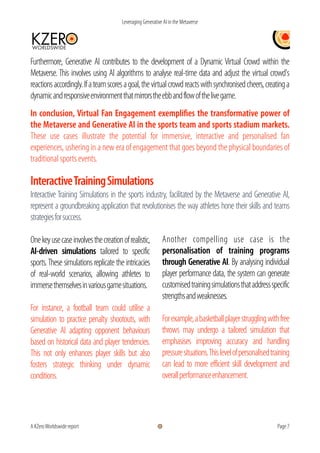 Leveraging Generative AI in the Metaverse: Sports Teams | PDF