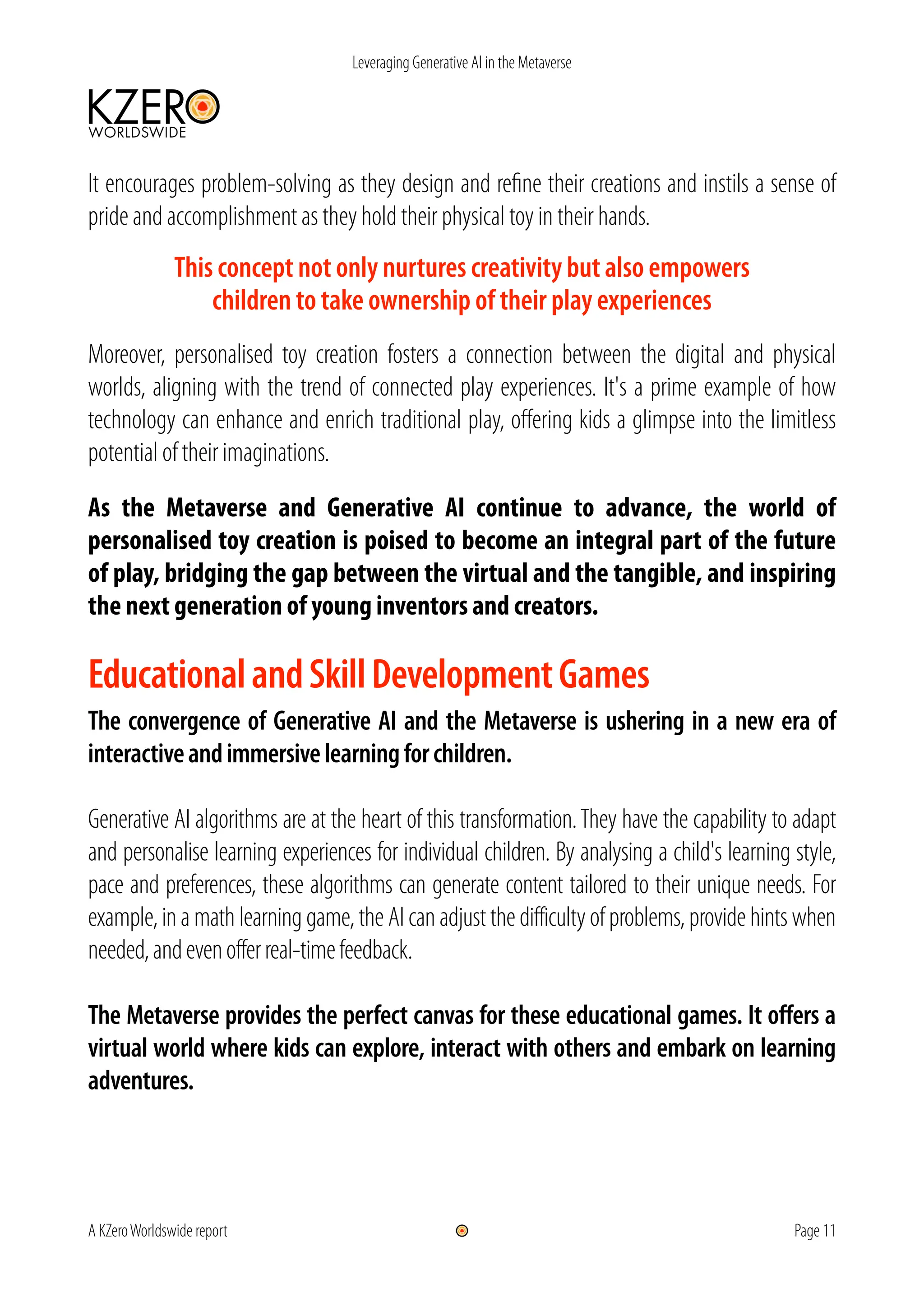 Leveraging Generative AI in the Metaverse: Toys and Games sector | PDF