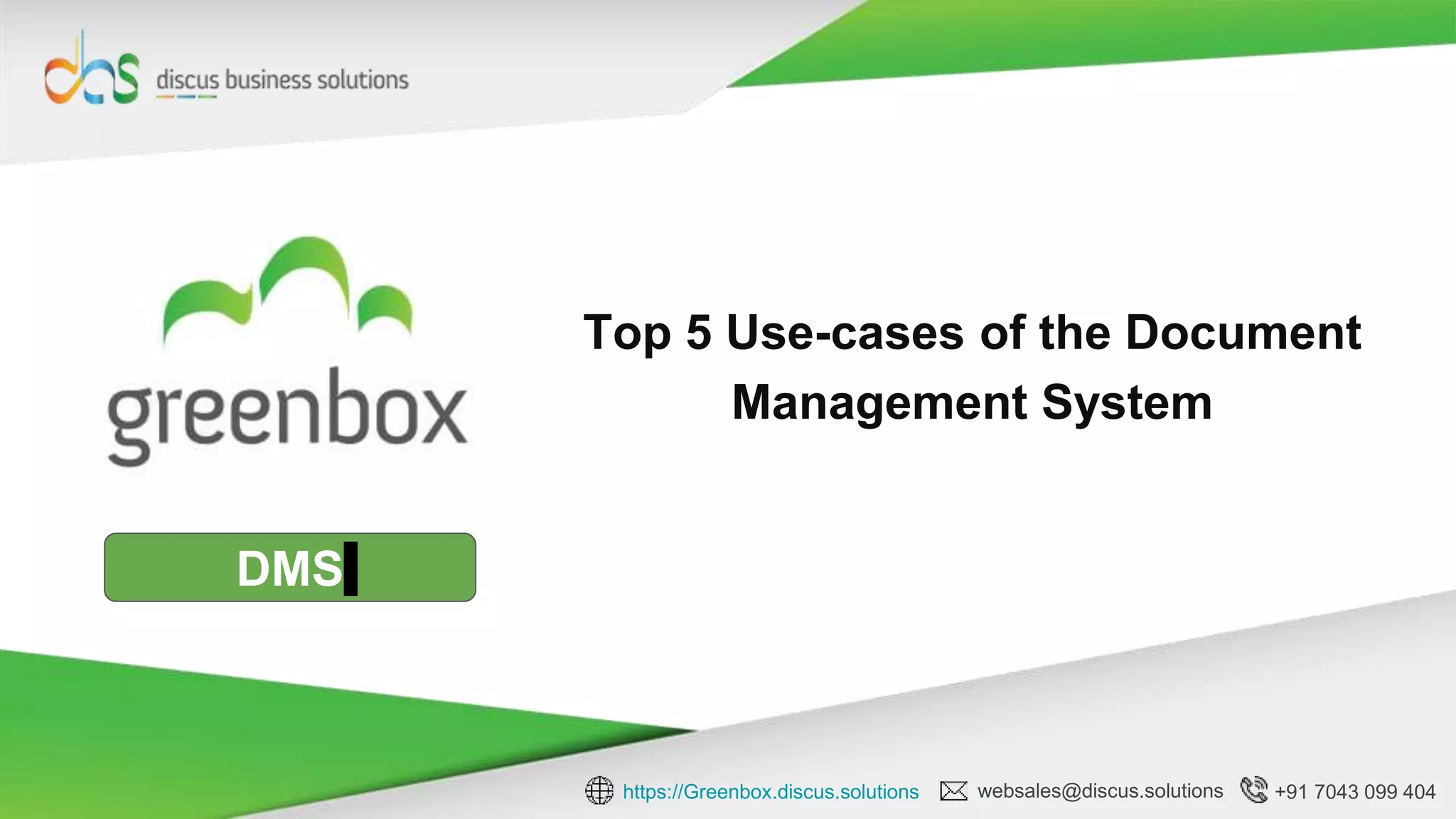 Top 5 use cases of the document management system - DMS | PPTX