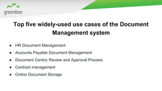 Top 5 use cases of the document management system - DMS | PPTX