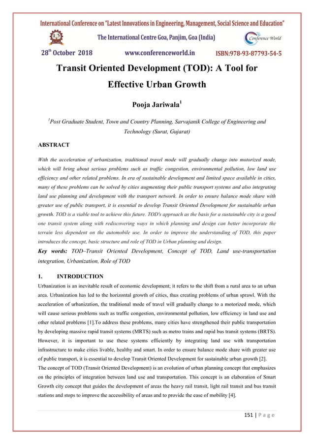 TRANSIT ORIENTED DEVELOPMENT (TOD) | PDF